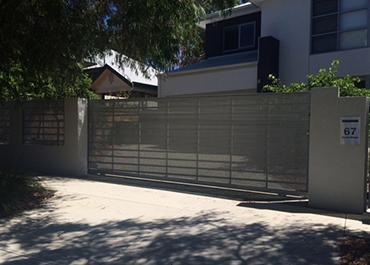 Perforated Mini Orb Horiz Sliding Gate Residential Gates Perth